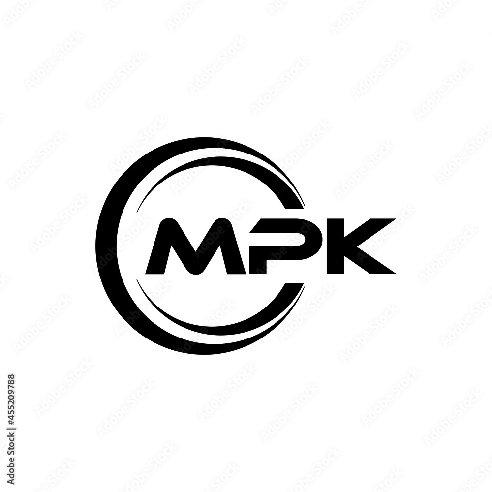 MPK letter logo design with white background in illustrator, vector ...