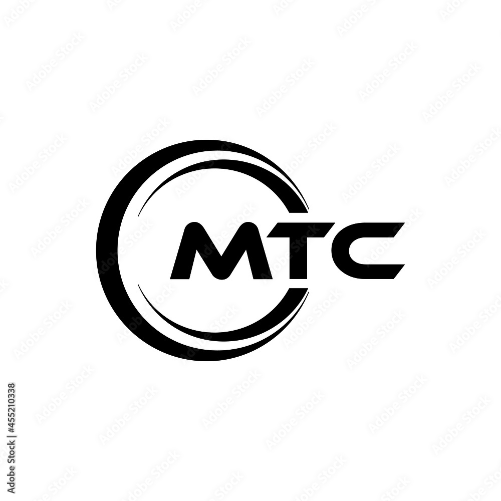 MTC letter logo design with white background in illustrator, vector ...