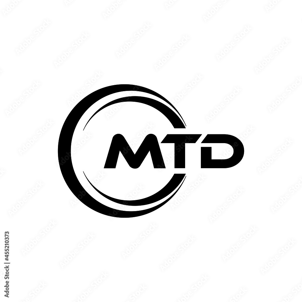 MTD letter logo design with white background in illustrator, vector ...