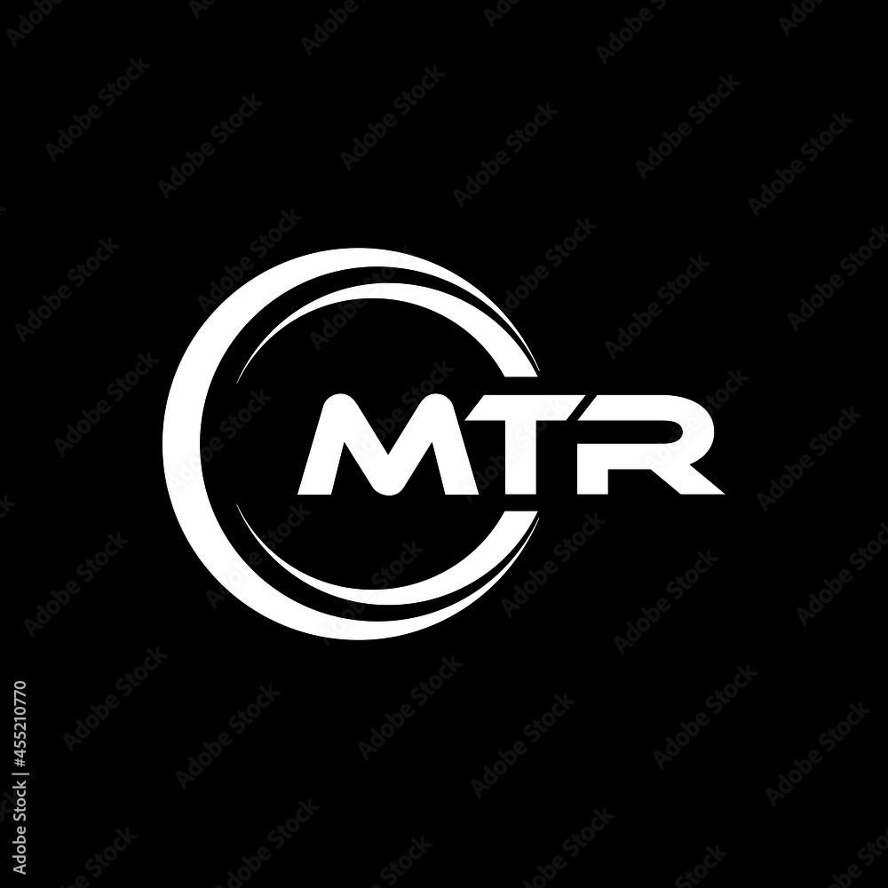 MTR letter logo design with black background in illustrator, vector ...