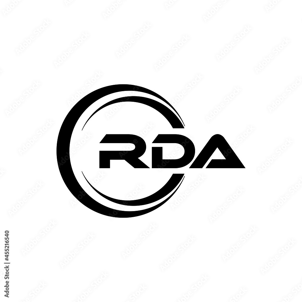 RDA letter logo design with white background in illustrator, vector ...
