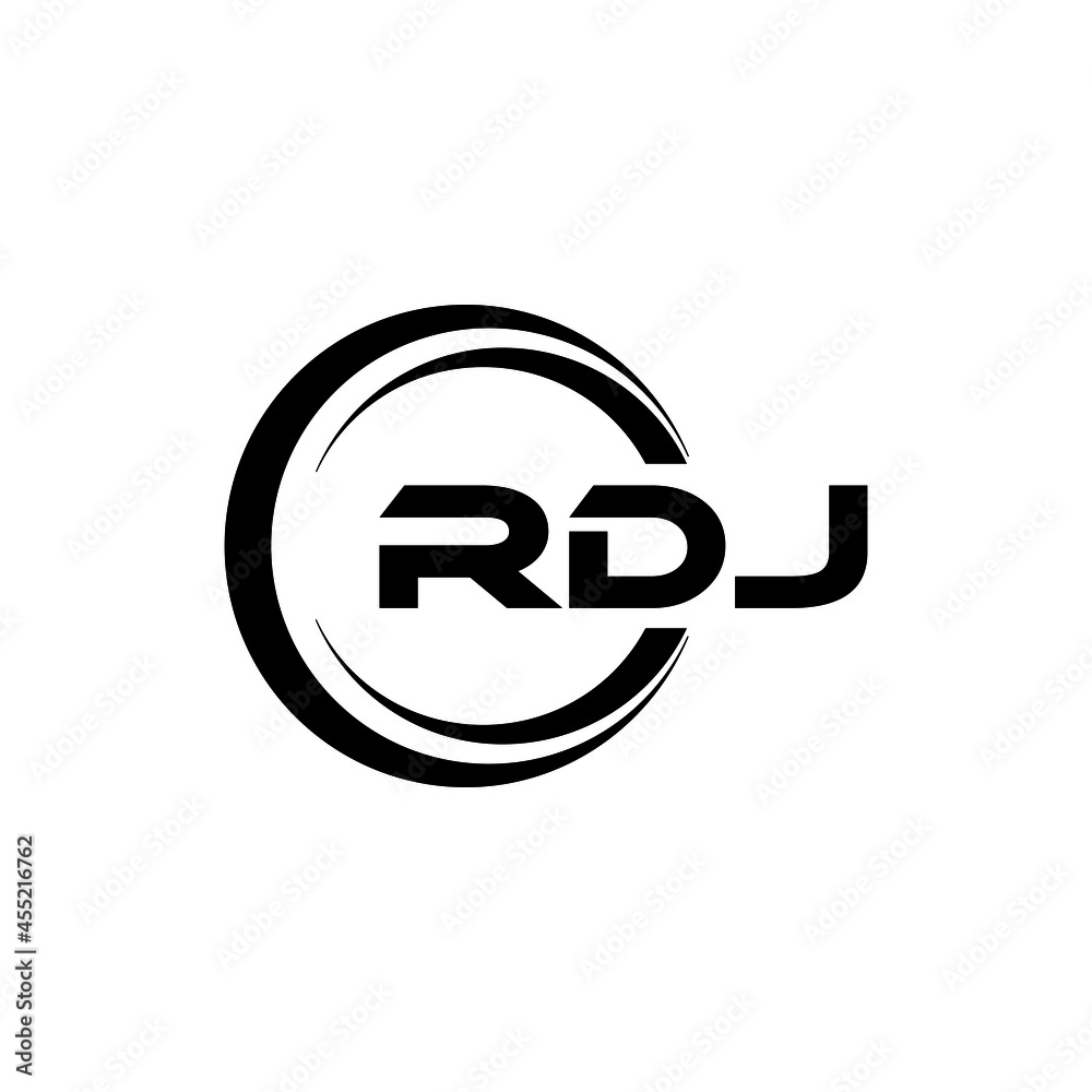RDJ letter logo design with white background in illustrator, vector ...