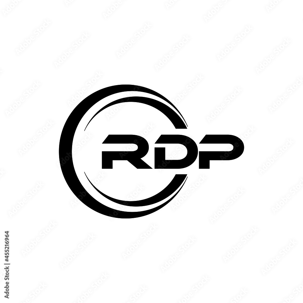 RDP letter logo design with white background in illustrator, vector ...