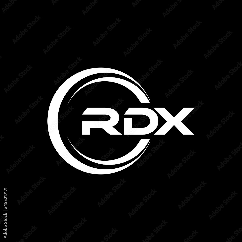 RDX letter logo design with black background in illustrator, vector ...