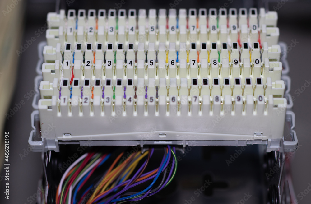 Wiring or signal connection of the telephone system in switchboard ...