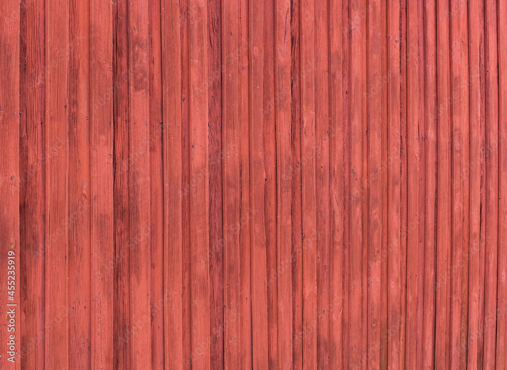 Rote Hausfassade aus Holz in Schweden. Hintergrund. Background. Red ...