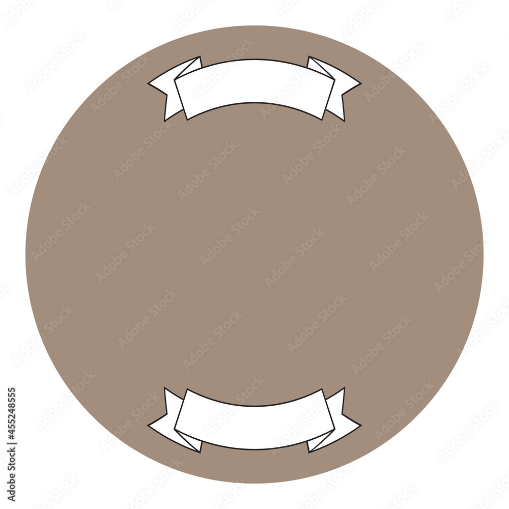 Two ribbons banners. Black and white contour retro ribbons at top and ...