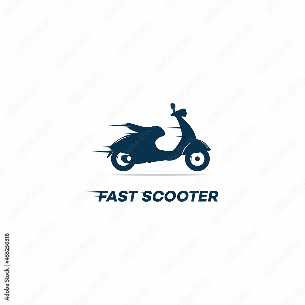 Fast Scooter logo design concept modern, icon template silhouette ...