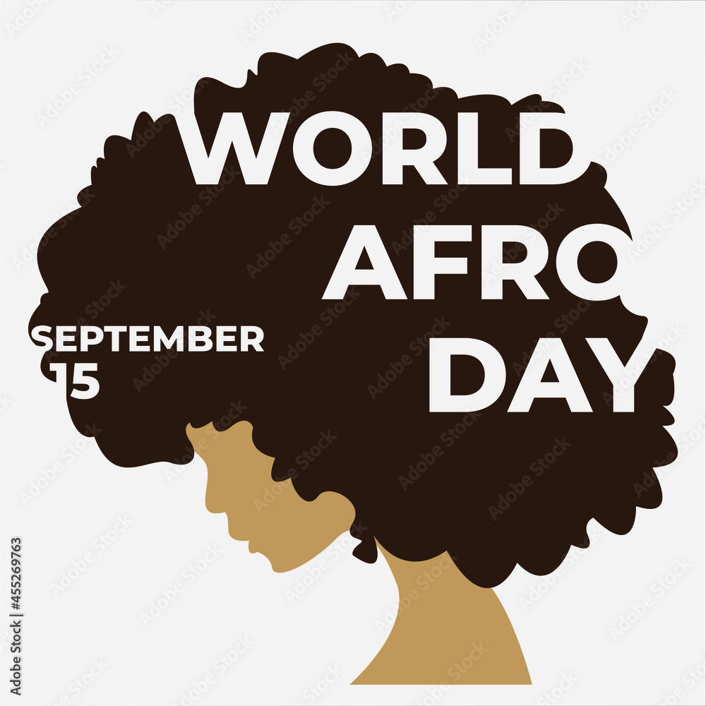 World Afro Day 2021 Background Greetings Flat Design Woman Afro. EPS 10 ...