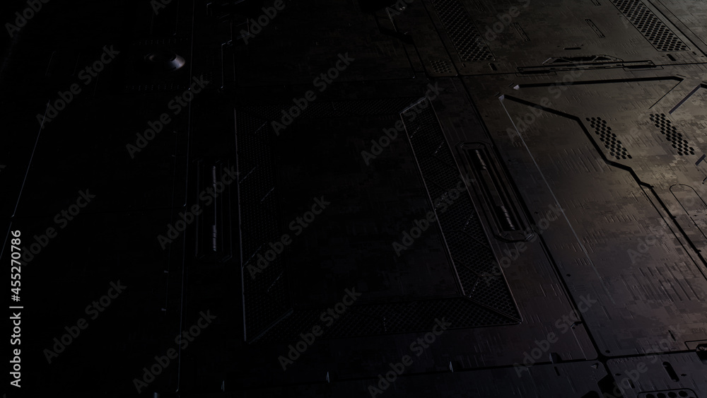 Black, Tech Background with Futuristic 3D Panels. Dark, Sci-Fi style ...