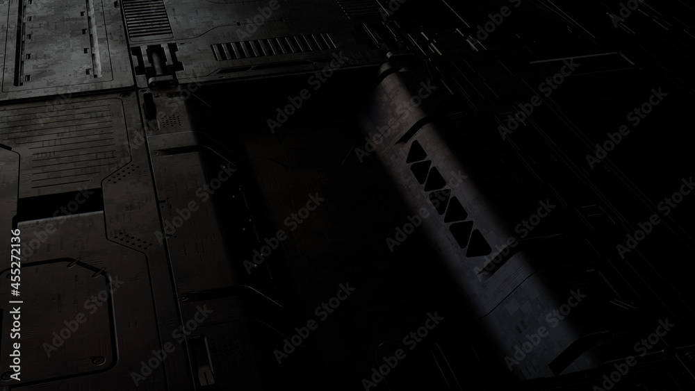 Black, Tech Wallpaper with Futuristic 3D Panels. Dark, Sci-Fi style. 3D ...
