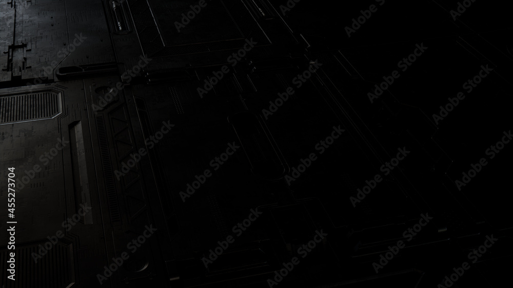 Black, Tech Background with Sci-Fi 3D Panels. Dark, Futuristic style ...