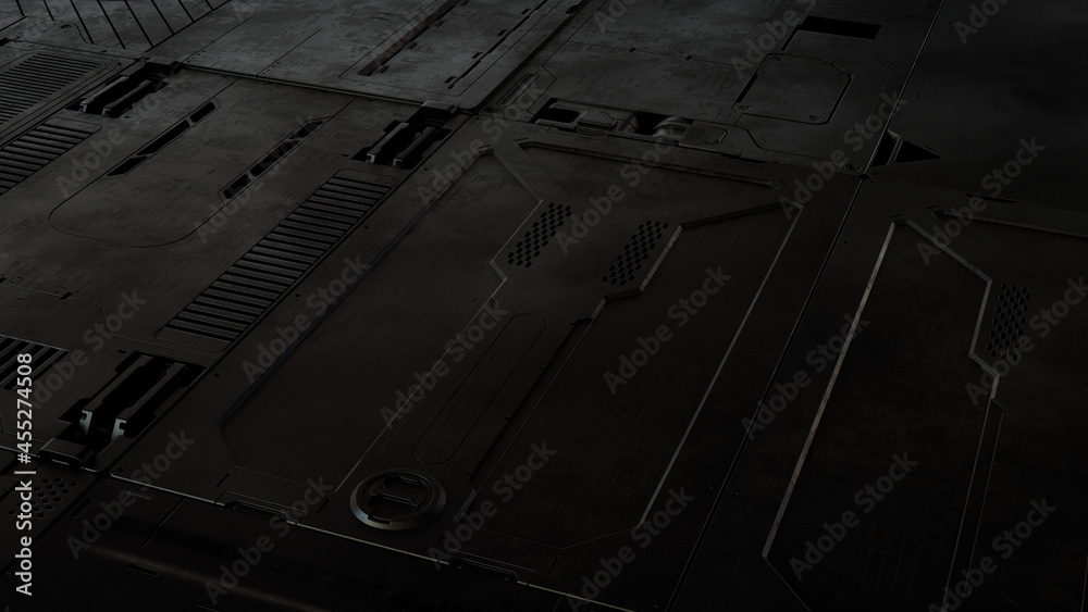 Black, Tech Background with Sci-Fi 3D Panels. Dark, Futuristic style ...