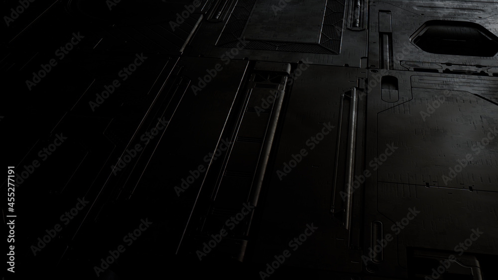 Black, Tech Background with Futuristic 3D Panels. Dark, Sci-Fi style ...