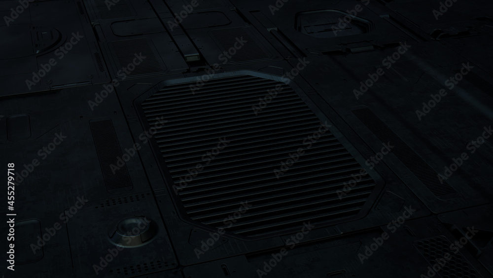 Black, Tech Background with Futuristic 3D Panels. Dark, Sci-Fi style ...