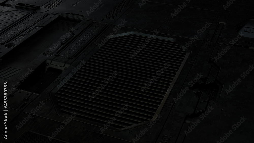 Black, Tech Background with Futuristic 3D Panels. Dark, Sci-Fi style ...
