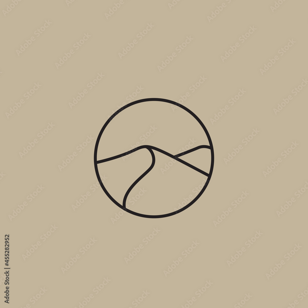 DESERT SAND LINE LOGO DESIGN SYMBOLS ILLUSTRATION Stock Vector | Adobe ...