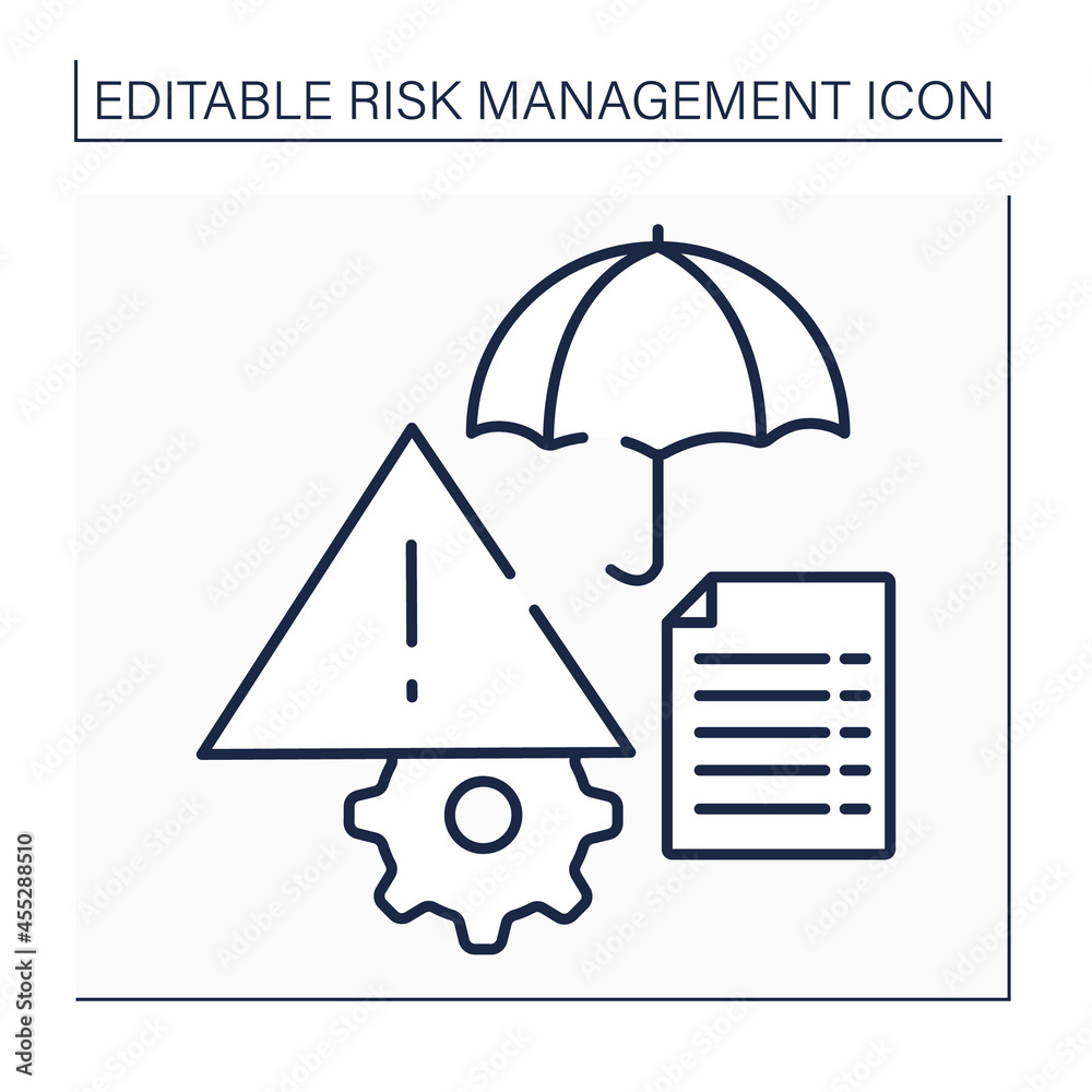 Risk register line icon. Documentary used as risk management tool ...