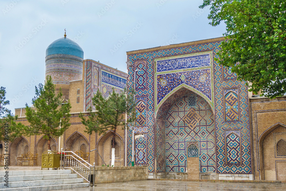 Panorama of portals of Nadir Divan-Begi madrasah in Samarkand ...