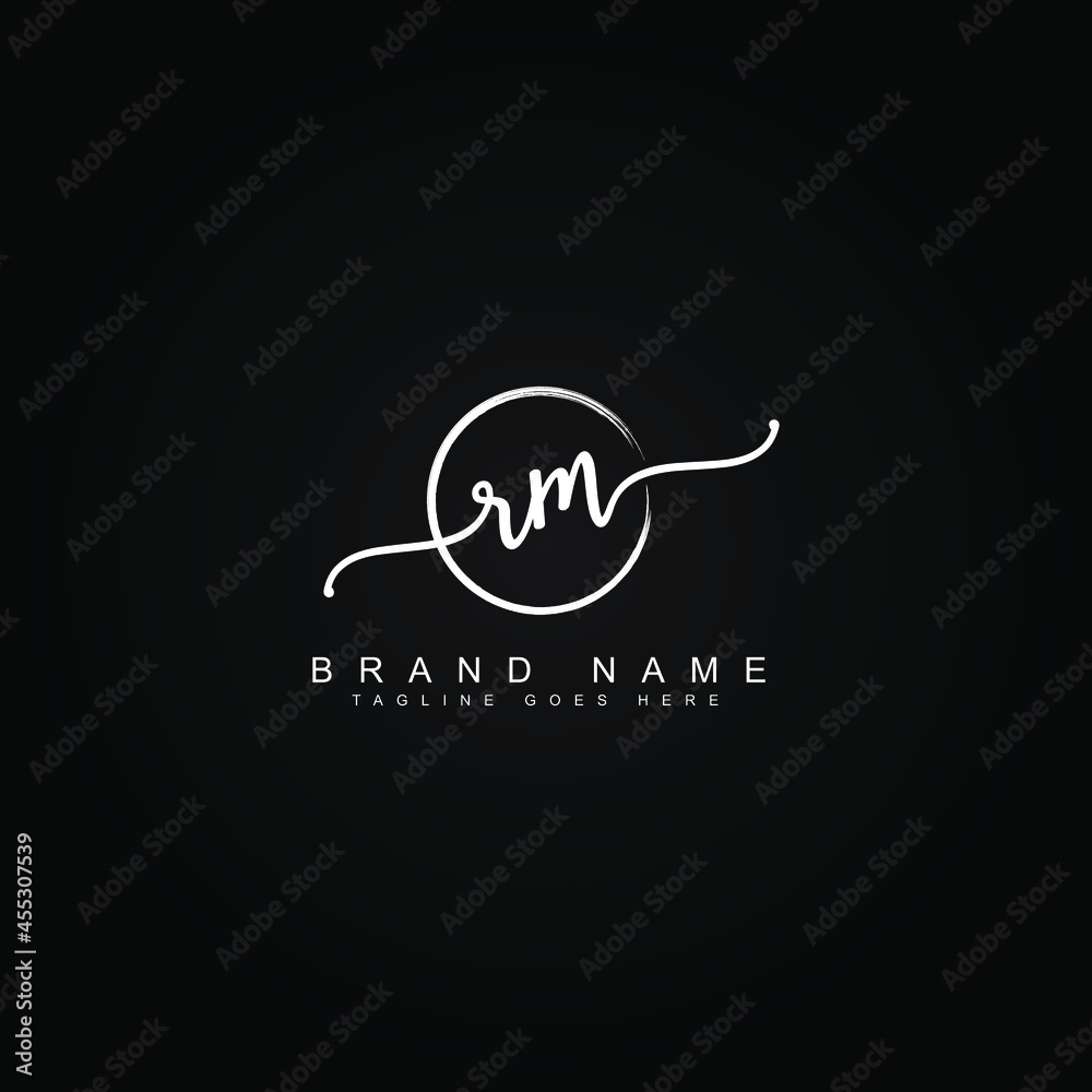 Initial Letter RM Logo - Simple Signature Style Logo Stock Vector ...