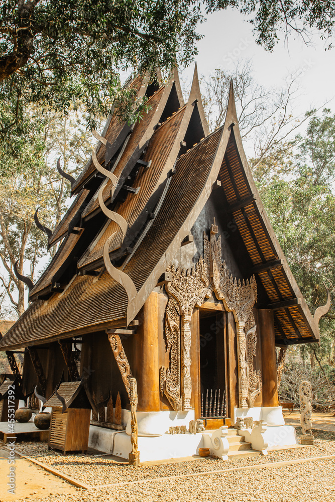 Black Temple, Baan Dam, in Chiang Rai,Thailand, provides collection of ...