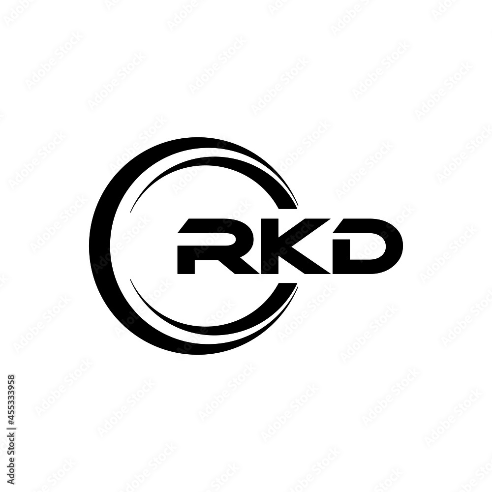 RKD letter logo design with white background in illustrator, vector ...