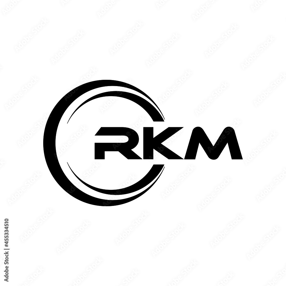 RKM letter logo design with white background in illustrator, vector ...