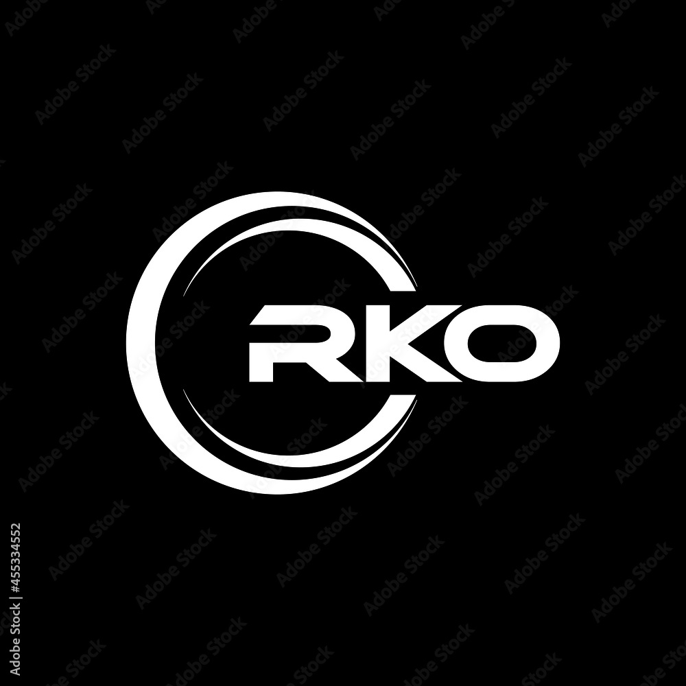 RKO letter logo design with black background in illustrator, vector ...