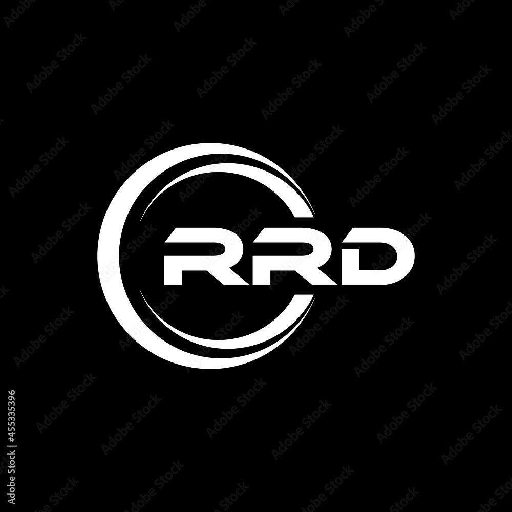 Vetor de RRD letter logo design with black background in illustrator ...