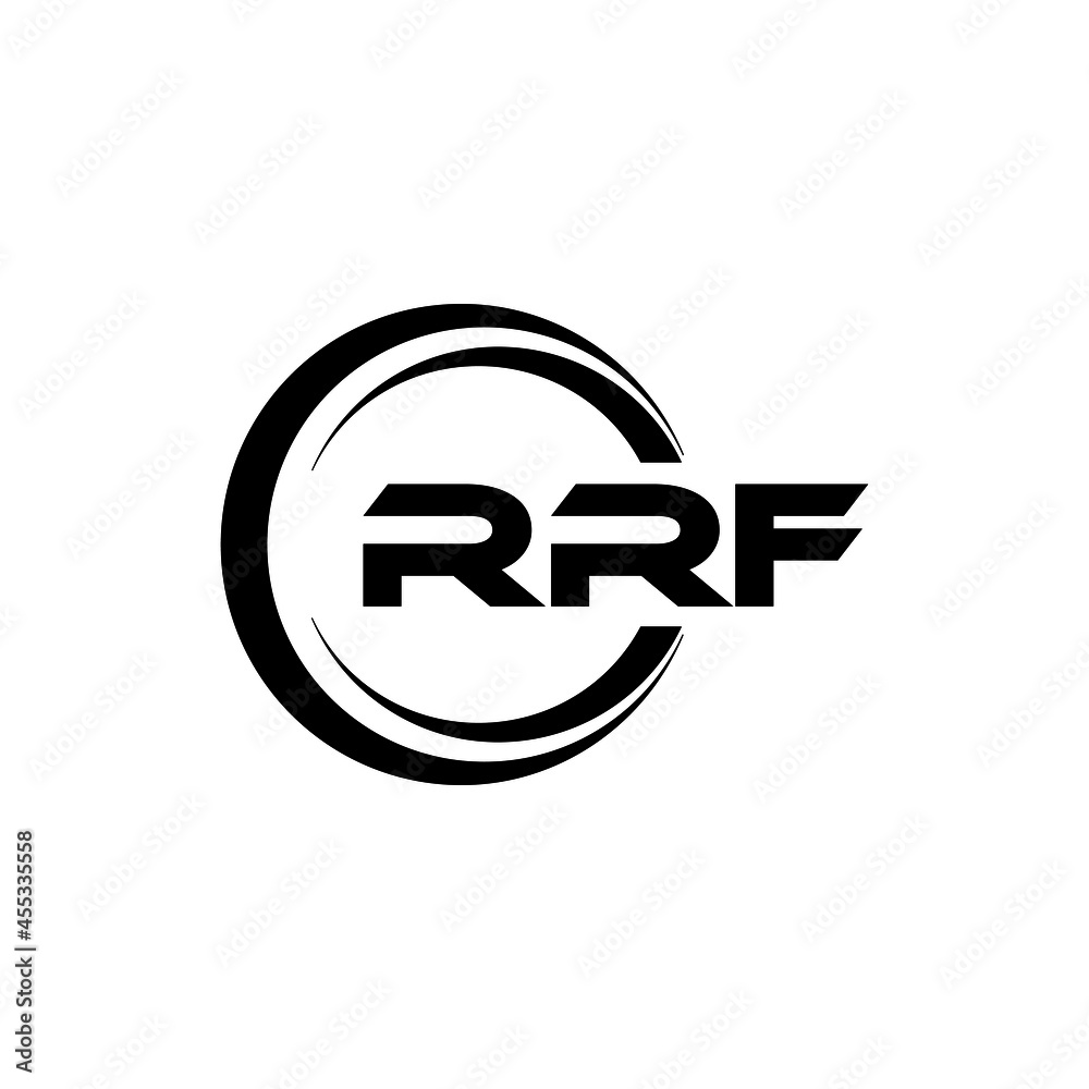 RRF letter logo design with white background in illustrator, vector ...
