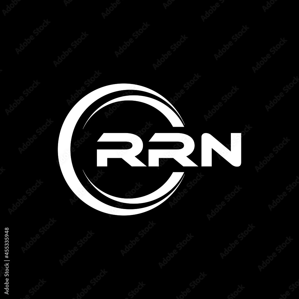 RRN letter logo design with black background in illustrator, vector ...
