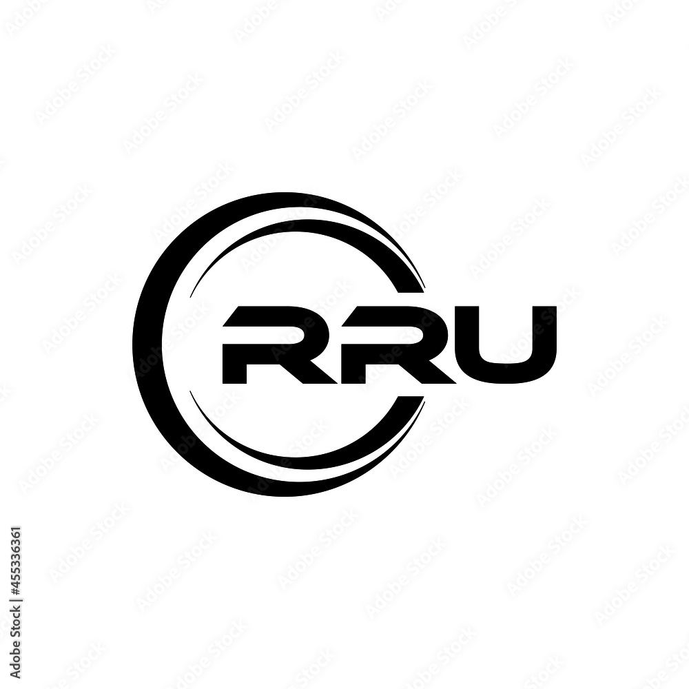 RRU letter logo design with white background in illustrator, vector ...
