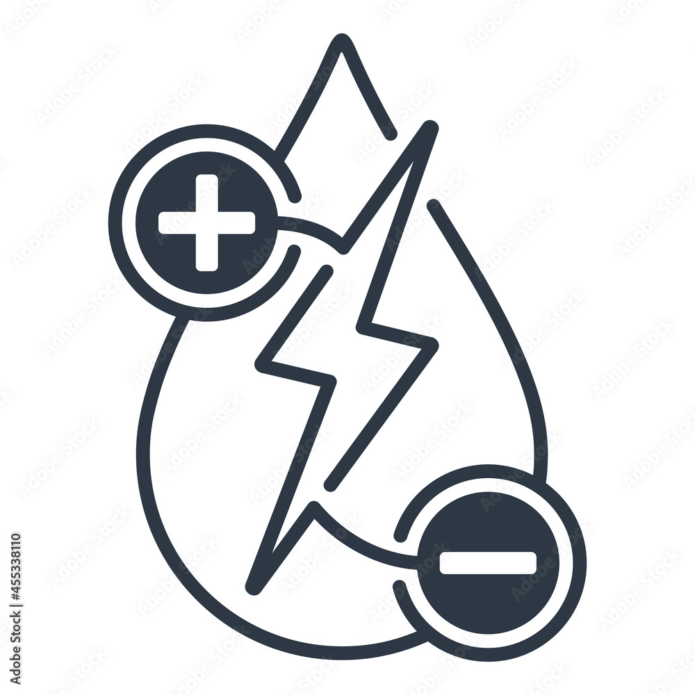 Electrolyte Water Drink icon - ions in drop Stock Vector | Adobe Stock