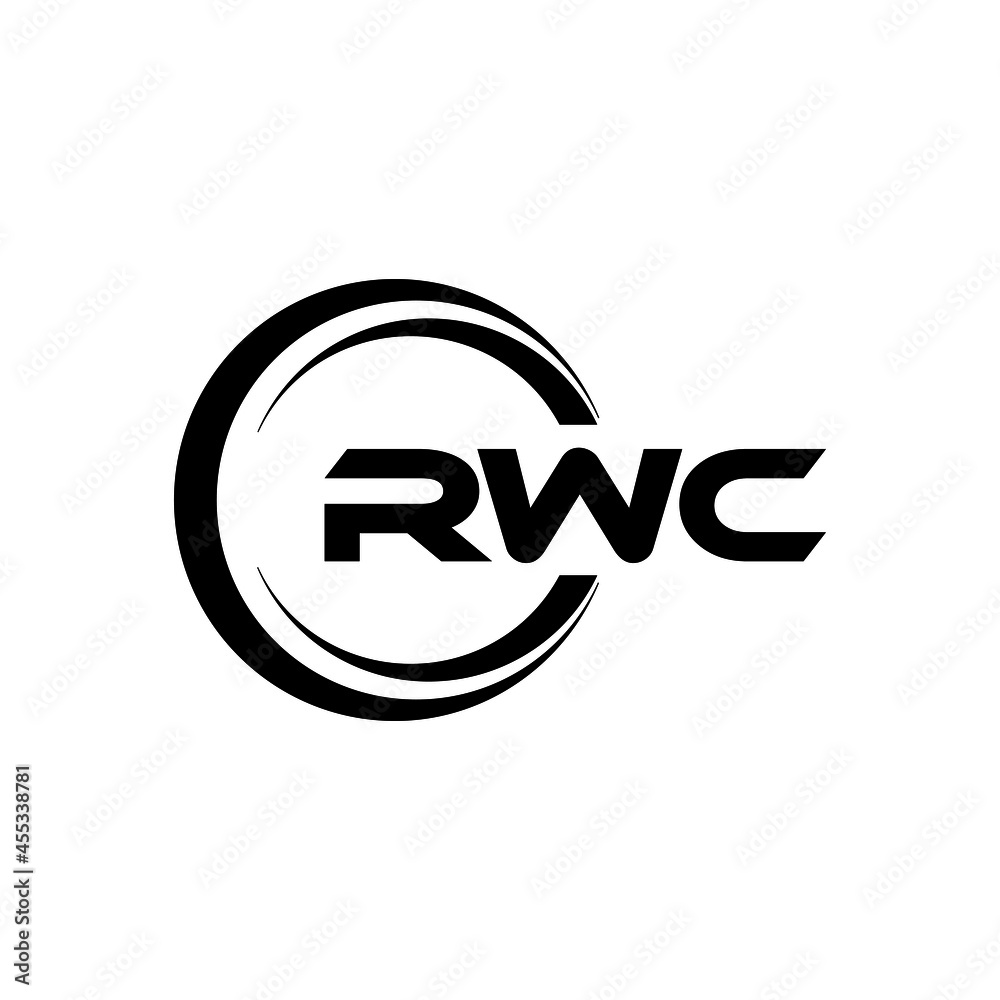 RWC letter logo design with white background in illustrator, vector ...