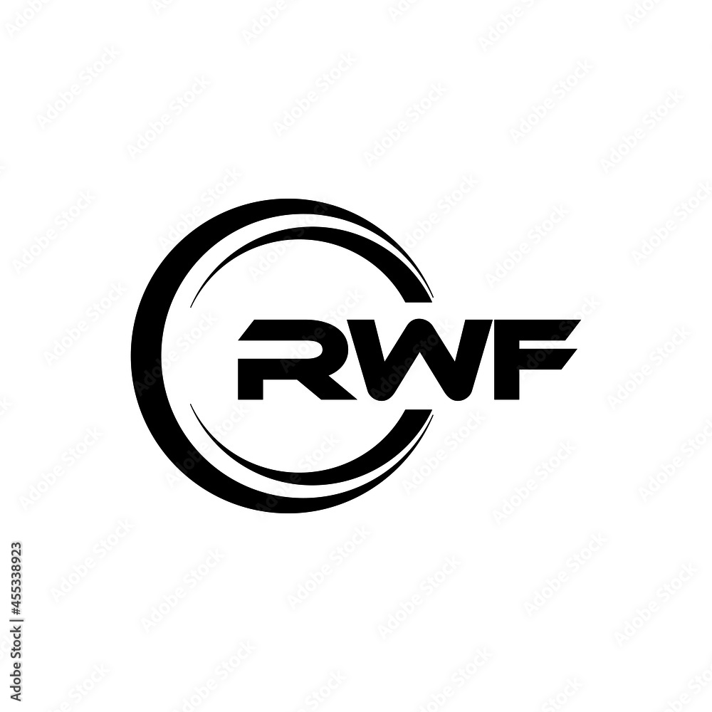 RWF letter logo design with white background in illustrator, vector ...