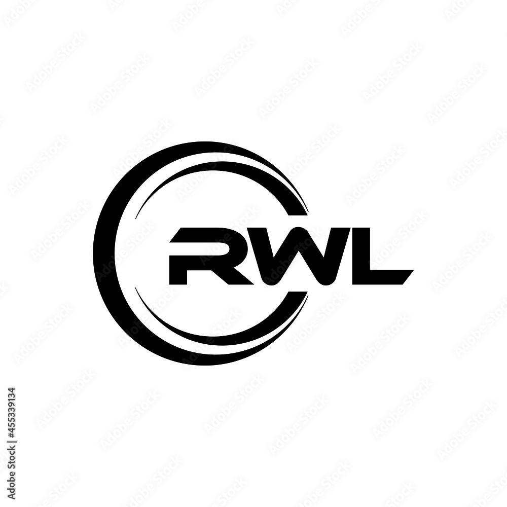RWL letter logo design with white background in illustrator, vector ...