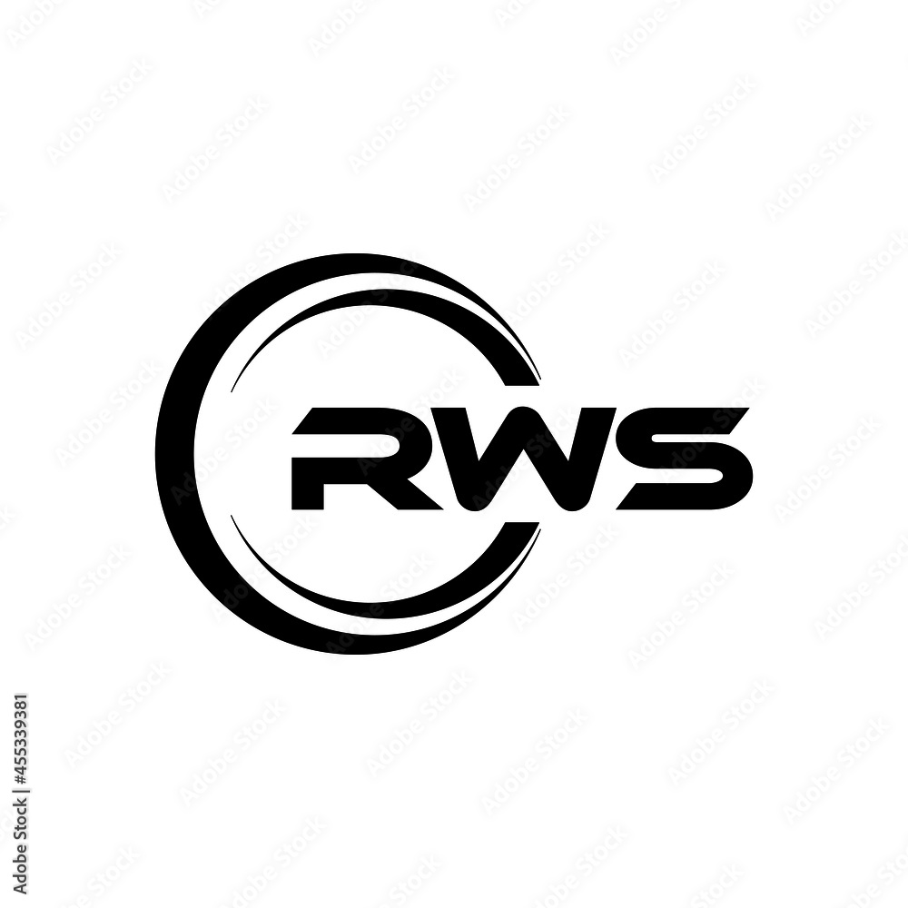 RWS letter logo design with white background in illustrator, vector ...