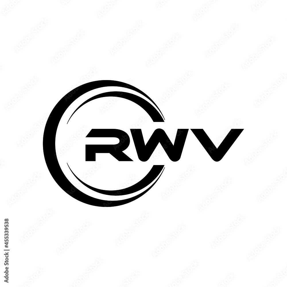 RWV letter logo design with white background in illustrator, vector ...