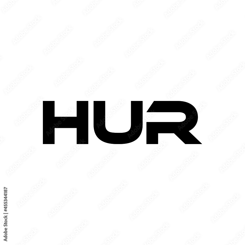 HUR letter logo design with white background in illustrator, vector ...