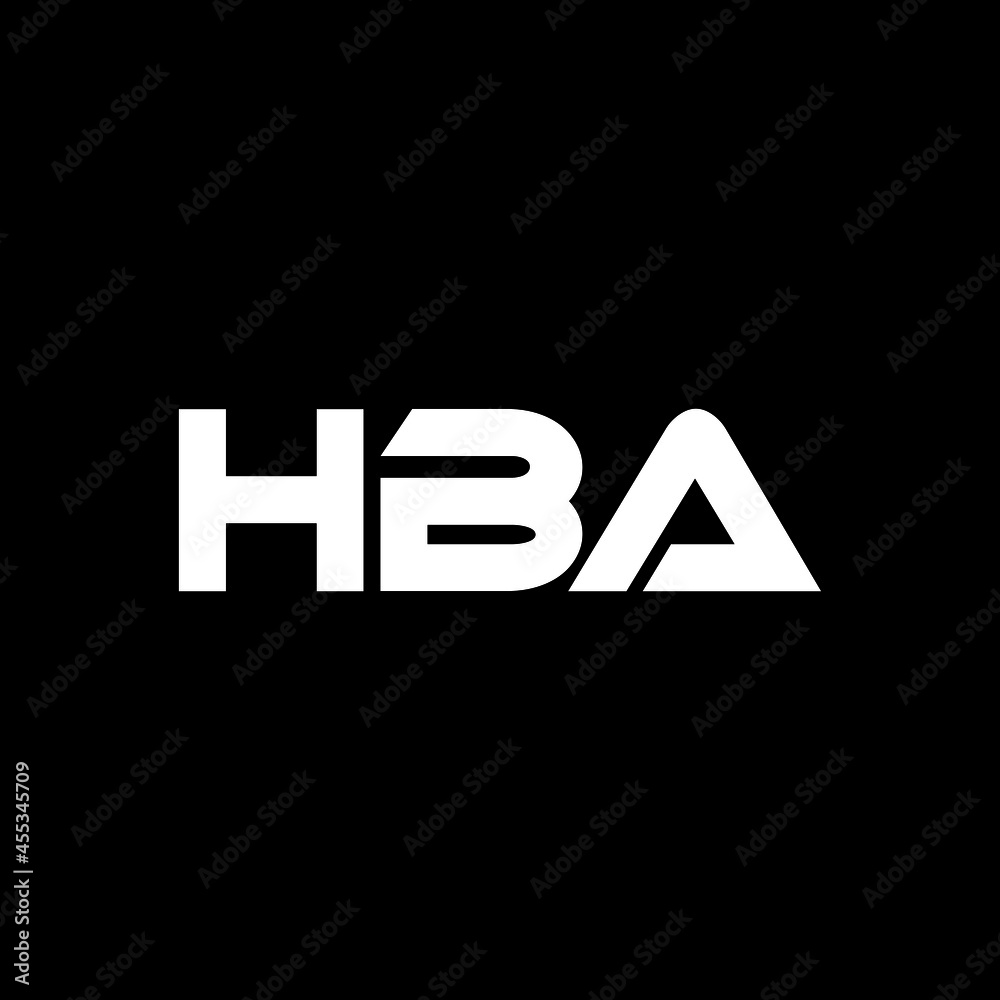 HBA letter logo design with black background in illustrator, vector ...