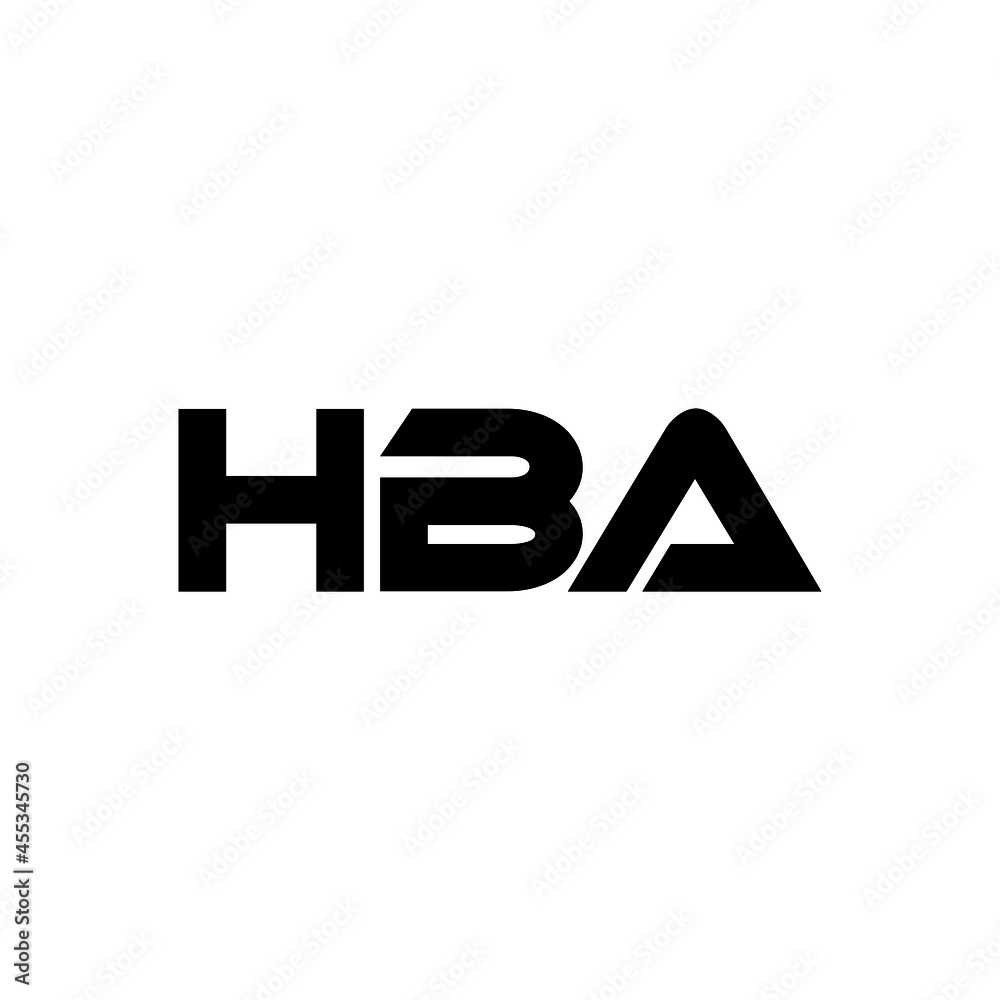 HBA letter logo design with white background in illustrator, vector ...