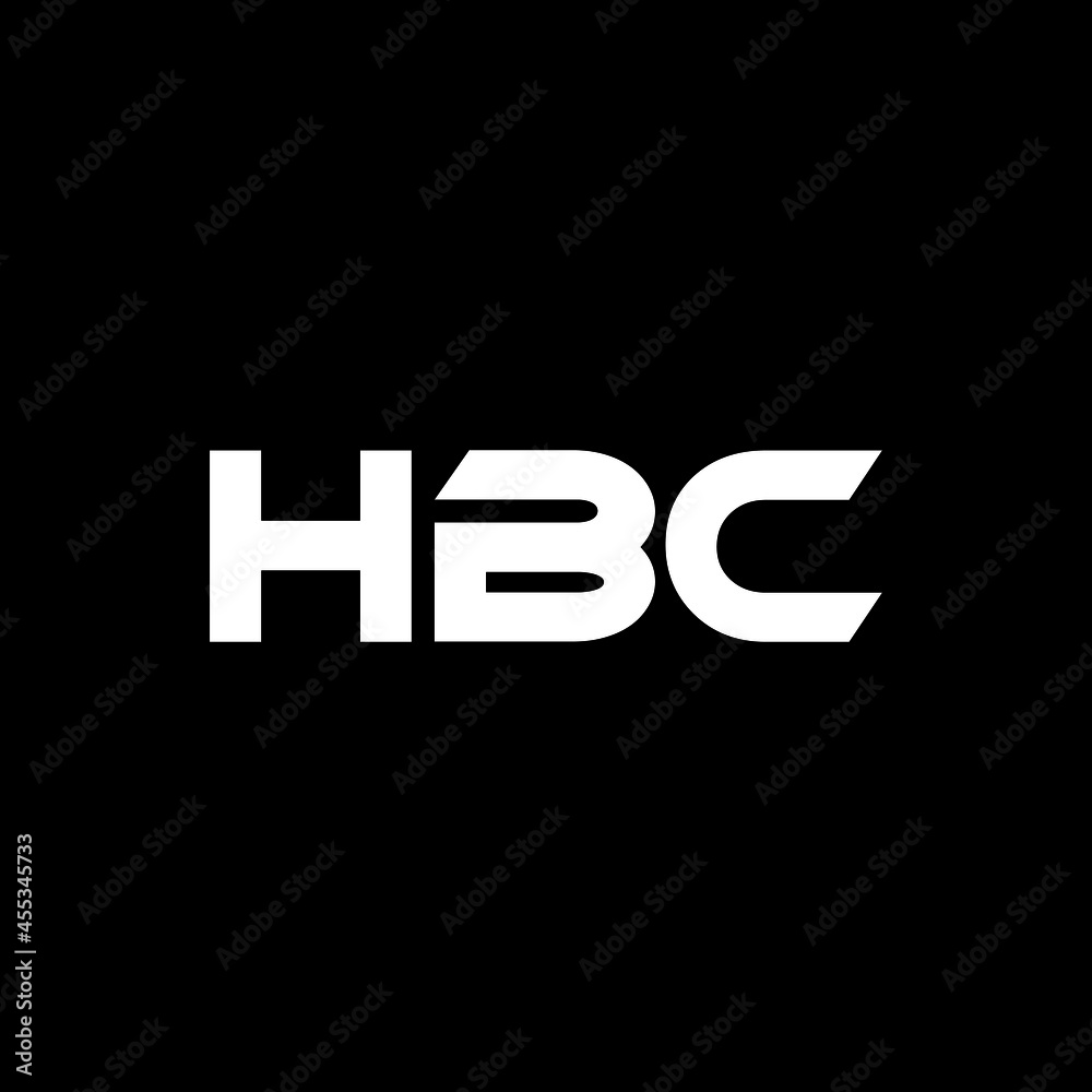 HBC letter logo design with black background in illustrator, vector ...