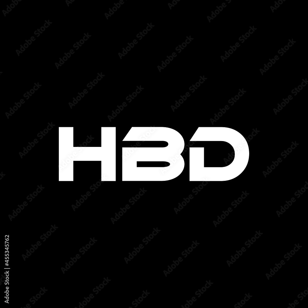 HBD letter logo design with black background in illustrator, vector ...