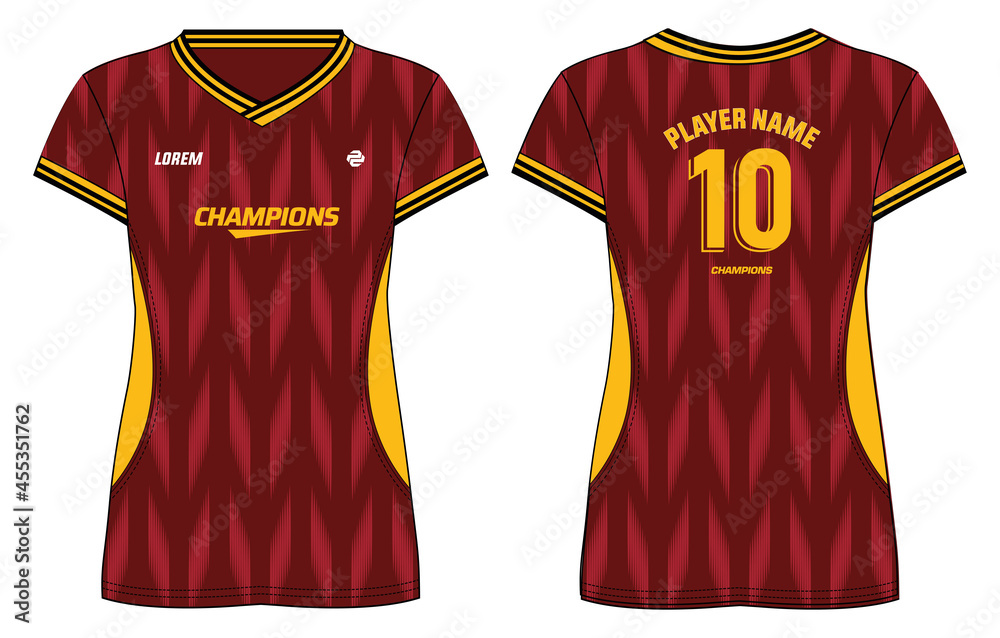 Women Sports Jersey t-shirt design with abstract geometric pattern ...