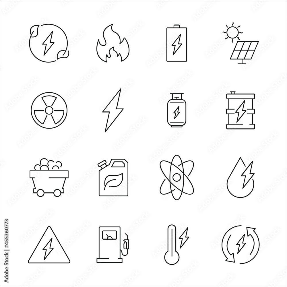 energy set. energy pack symbol vector elements for infographic web ...
