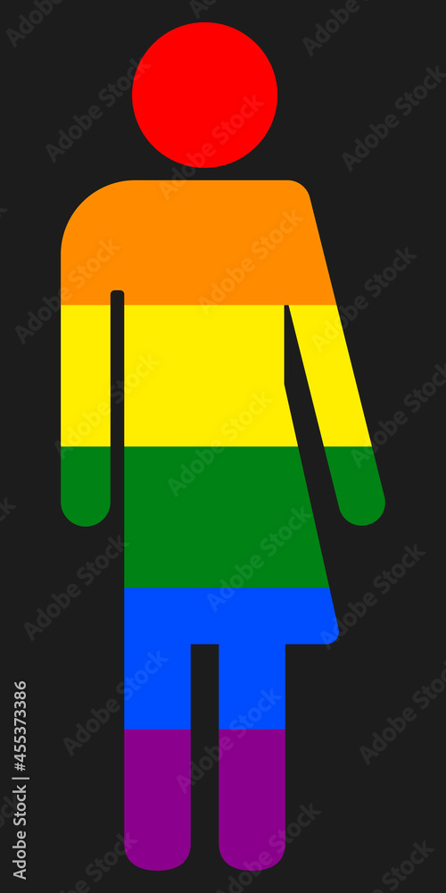 Transgender icon. Half a man and half a woman combined in one outline ...