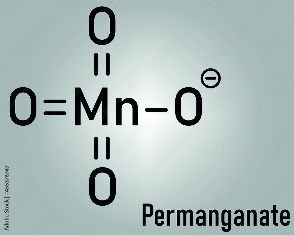 Permanganate anion, chemical structure. Skeletal formula. Stock Vector ...