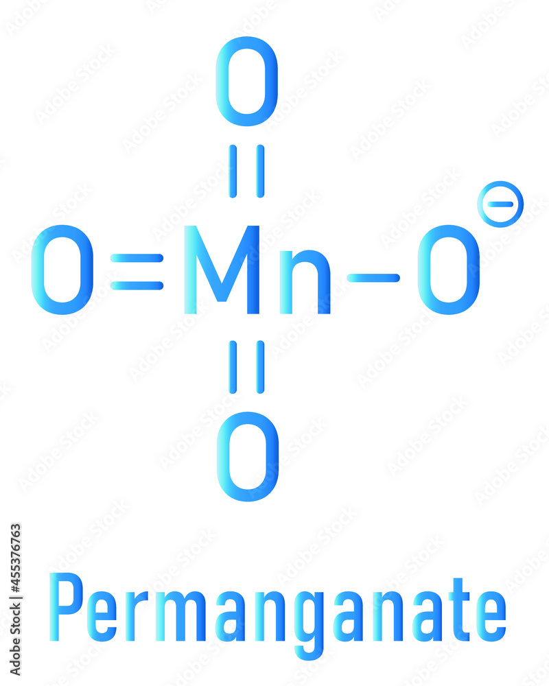 Permanganate anion, chemical structure. Skeletal formula. Stock Vector ...