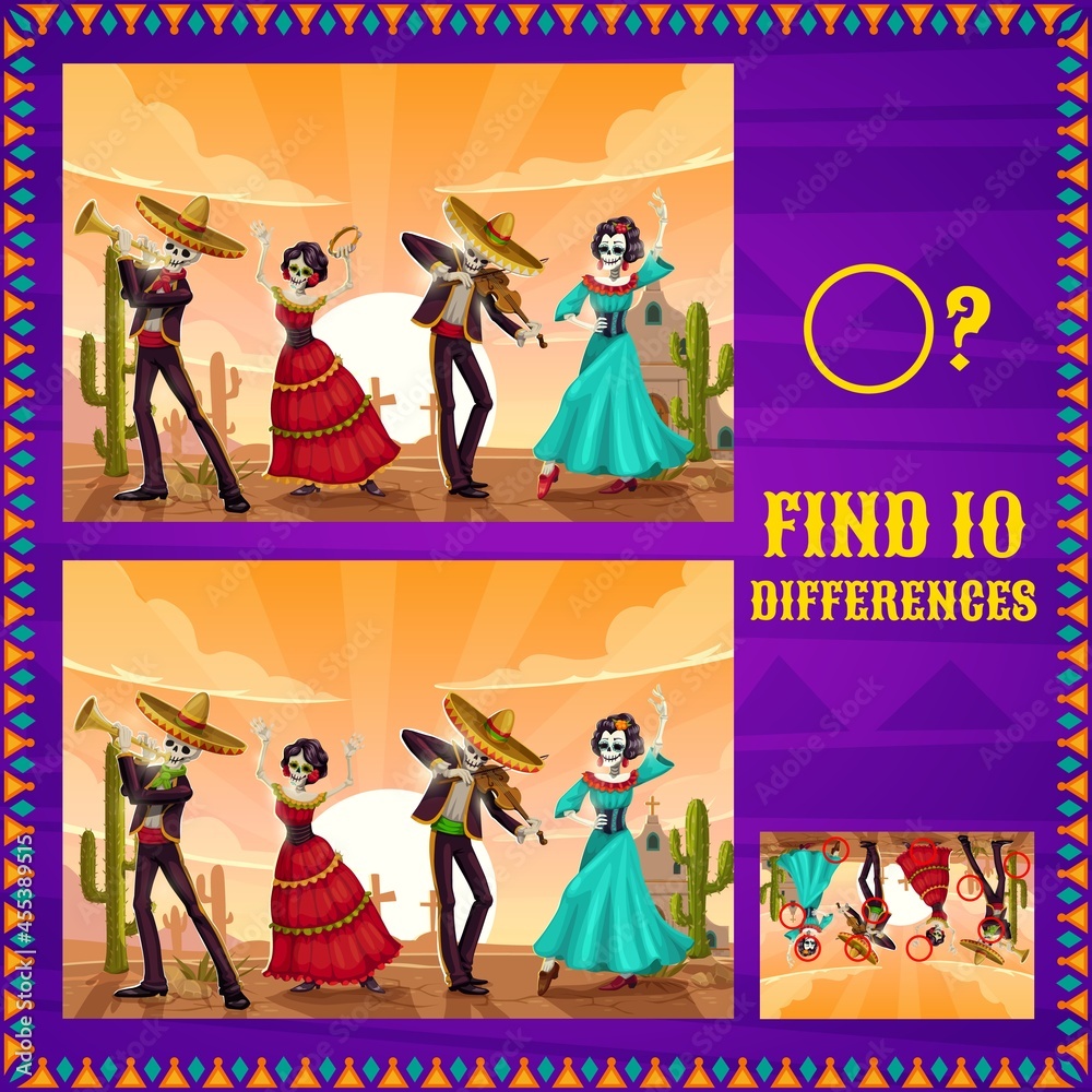 Dia de los Muertos Mexican holiday maze, kids education game vector ...