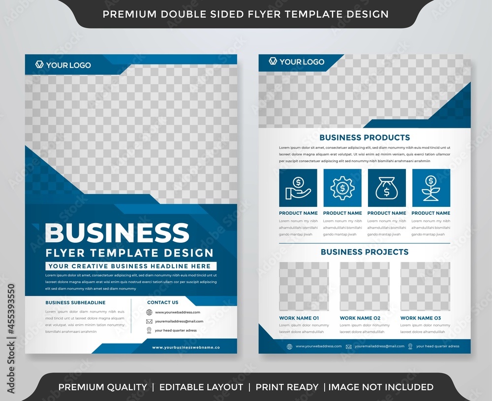 Double Sided Flyer Template With Simple Style And Modern Layout Use For